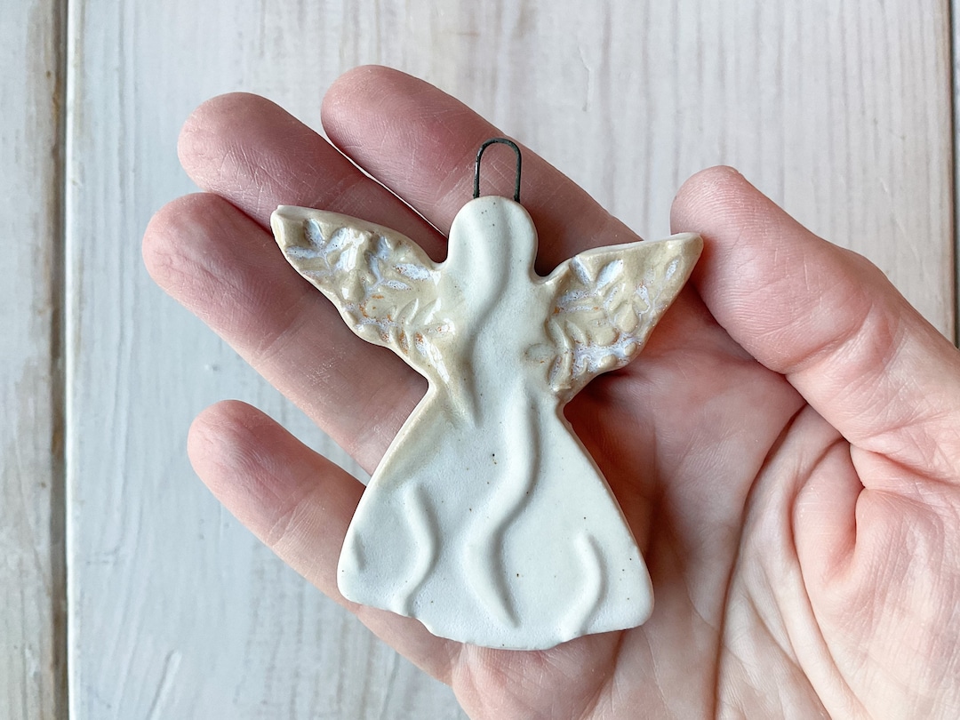Small Ceramic Angel Ornament - Etsy