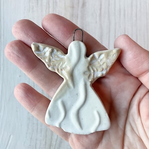 Small Ceramic Angel Ornament - Etsy
