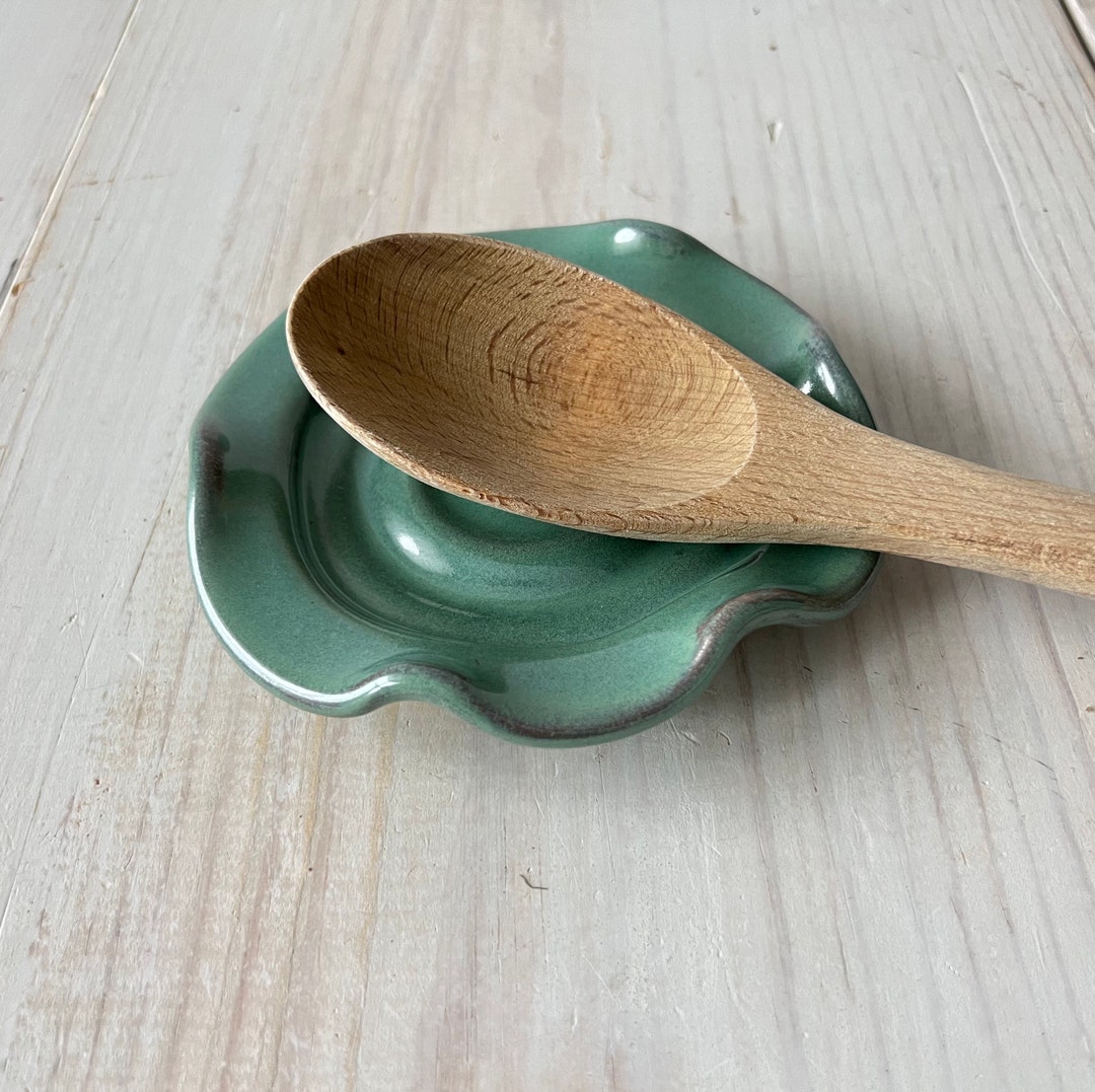 Green Spoon Rest, Handmade, Ceramic - Etsy