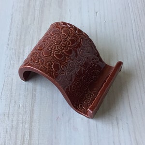 Red Ceramic Cell Phone Holder, iPad Holder, Handmade Cell Phone Stand ...