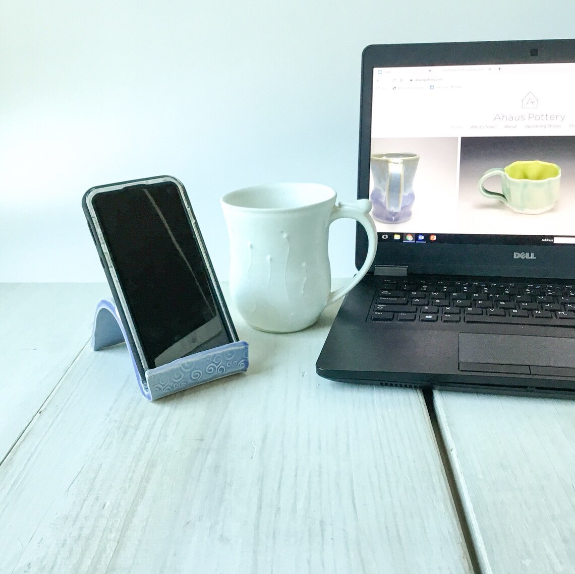 Blue Ceramic Cell Phone Stand Holder - Etsy