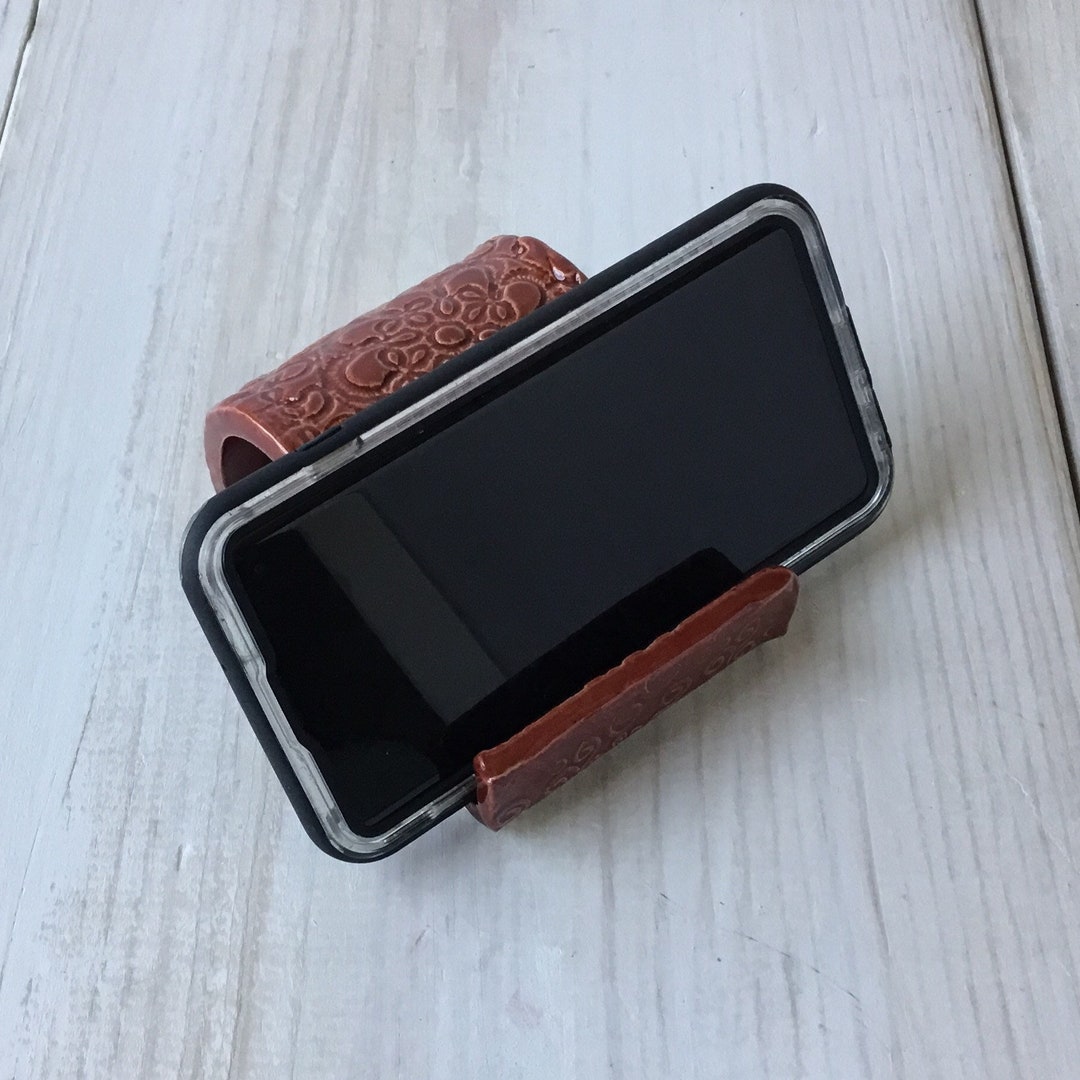 Red Ceramic Cell Phone Holder, iPad Holder, Handmade Cell Phone Stand ...