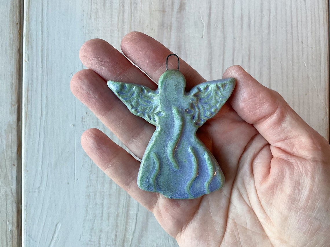 Small Ceramic Angel Ornament - Etsy