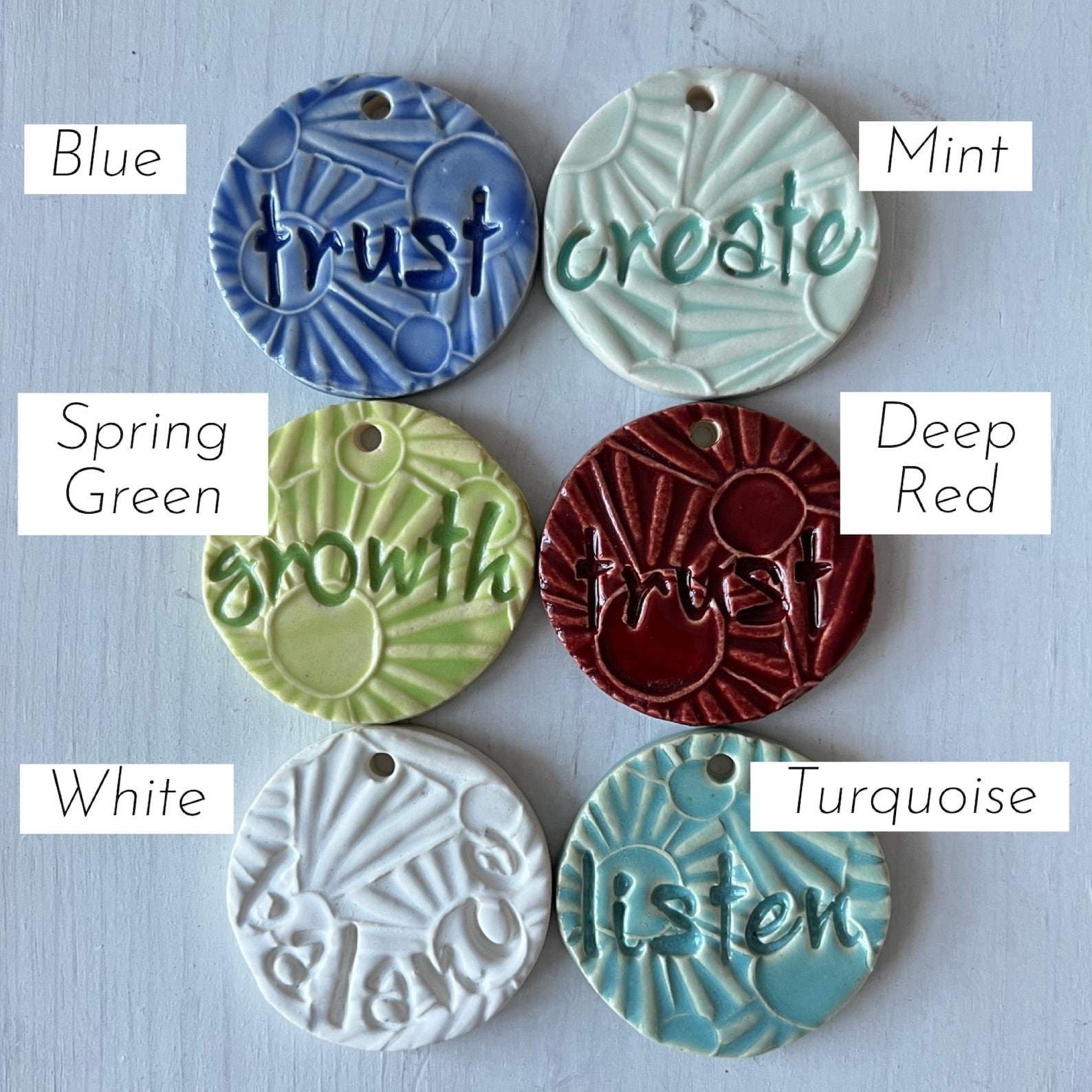 Personalized Ceramic Word Ornament: Made-to-order Focus Word Reminder ...