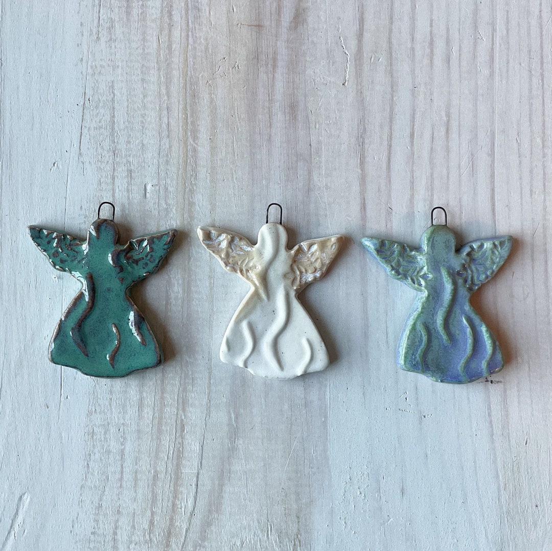Small Ceramic Angel Ornament - Etsy