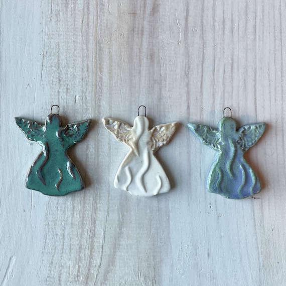 Small Ceramic Angel Ornament - Etsy