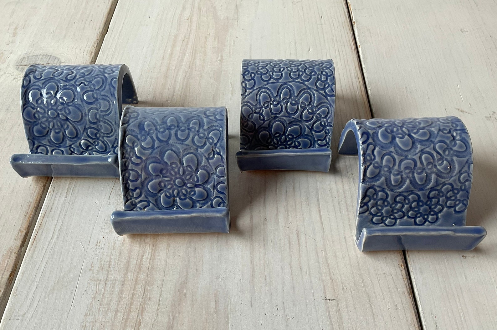 Blue Ceramic Cell Phone Stand Holder - Etsy