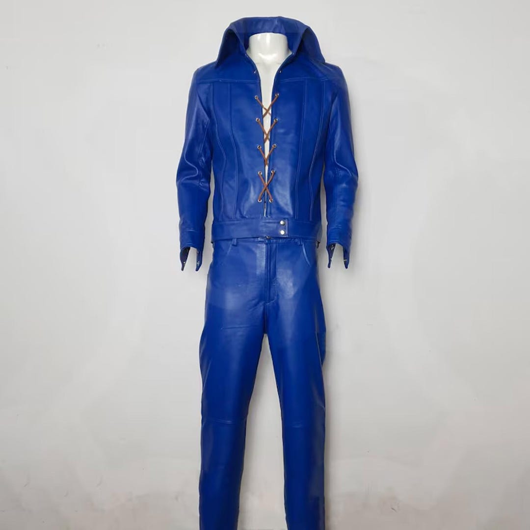Elvis Presley Costume – Blue Lambskin Leather Jumpsuit – King of Rock ...
