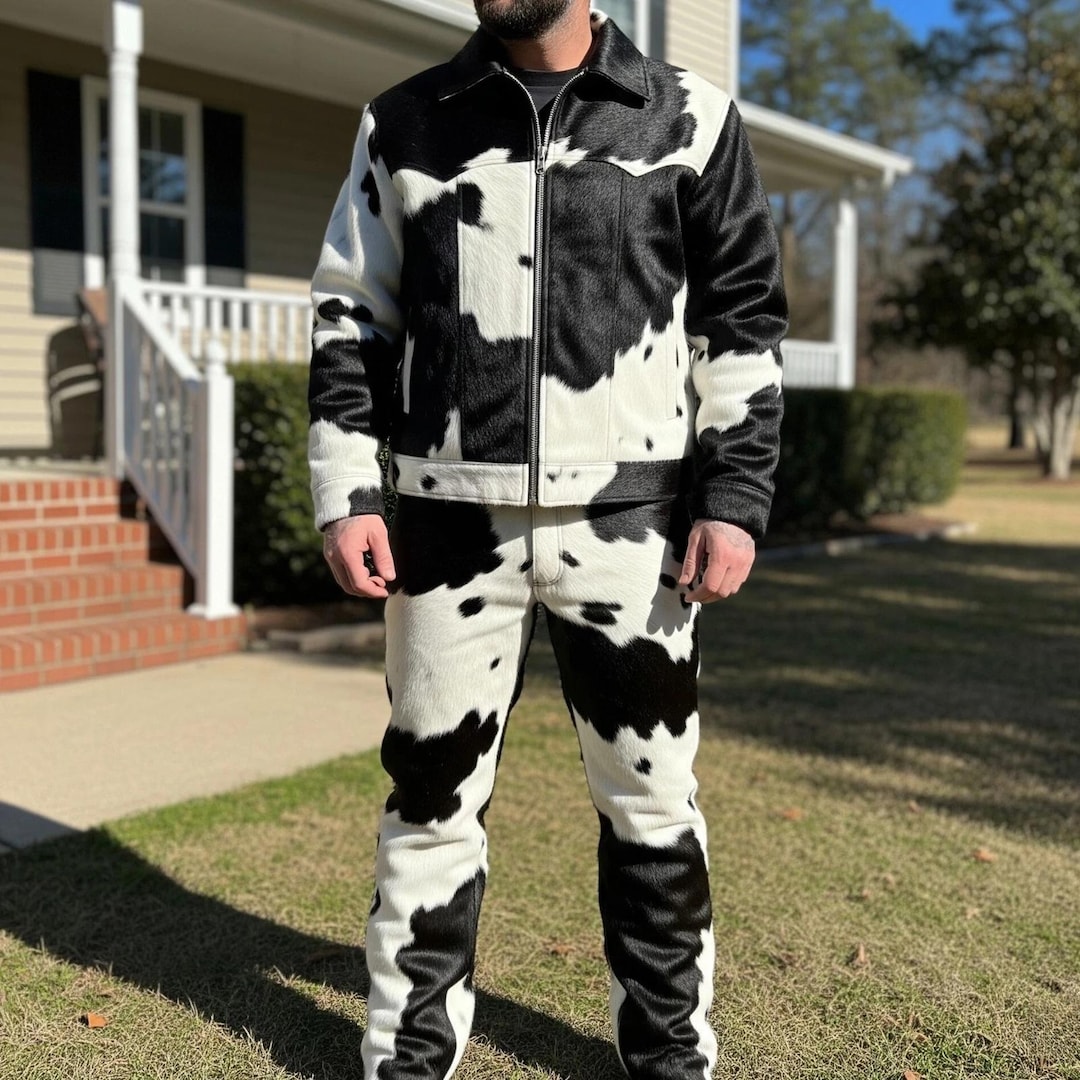 Men's Handmade Cowhide Leather Suit – Western Cowboy Rodeo Outfit - Etsy