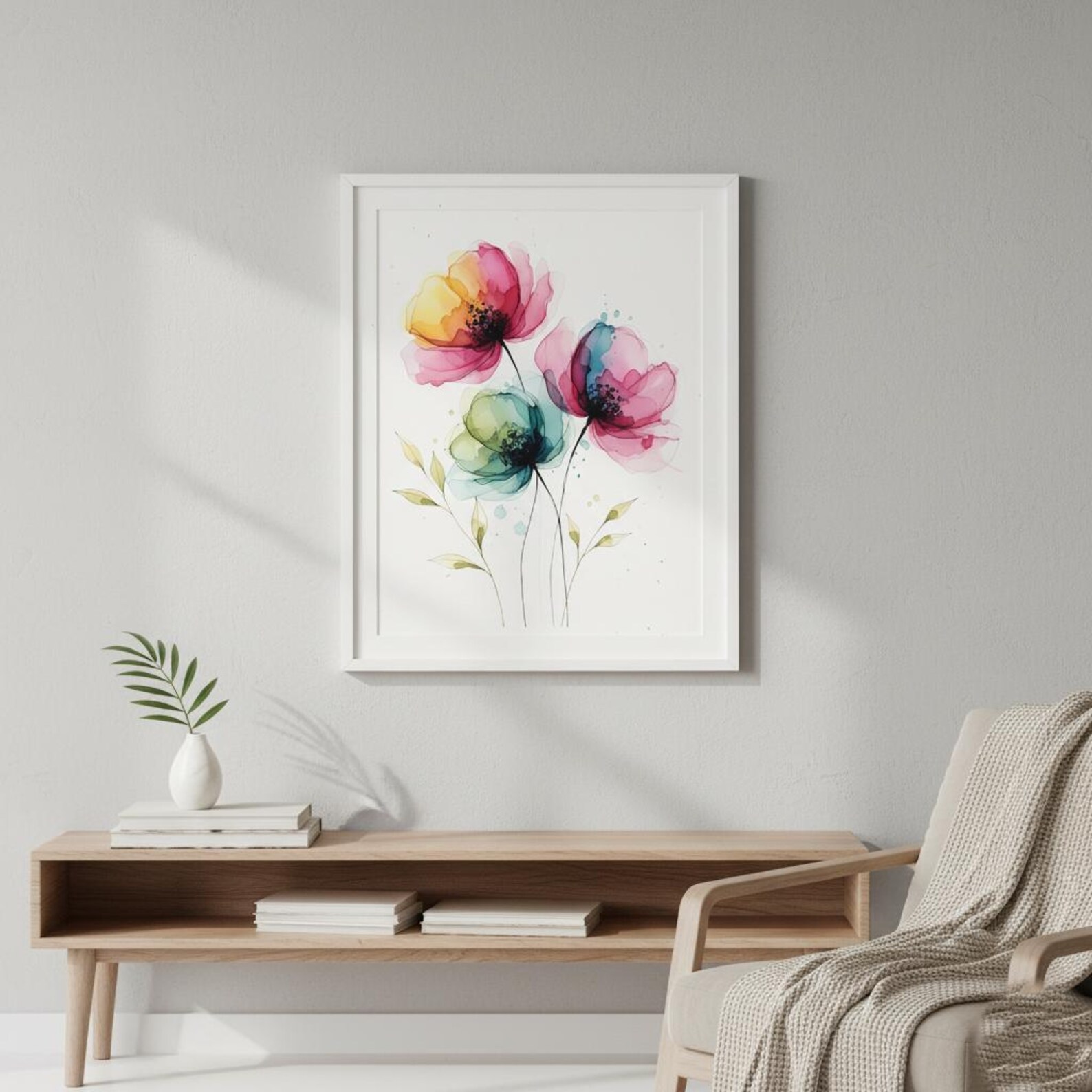 Watercolor Floral Clipart: Abstract Boho Flowers (digital Download) - Etsy