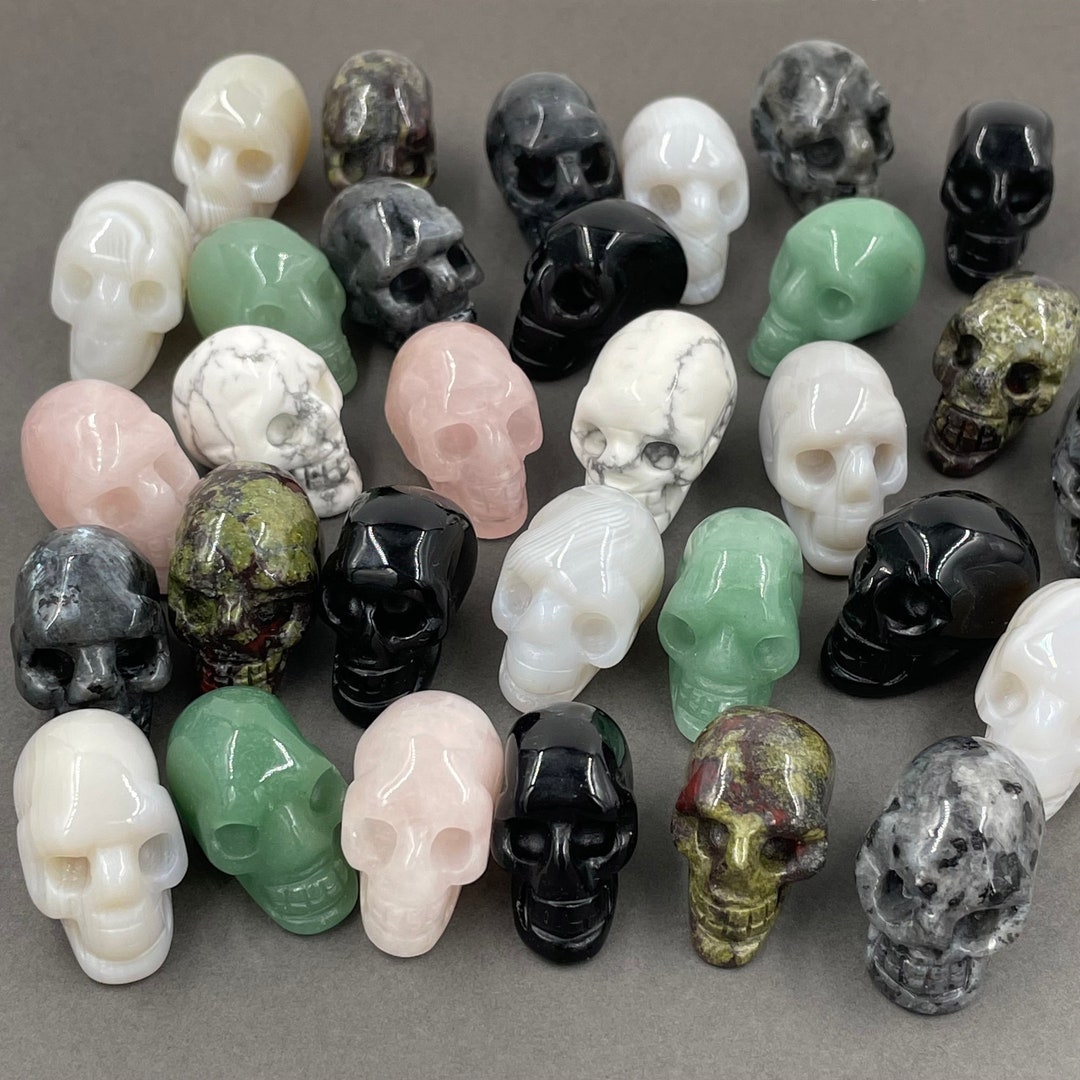 Mini Crystal Skull, Mini Skull, Dragon Stone, Rose Quartz, Aventurine ...