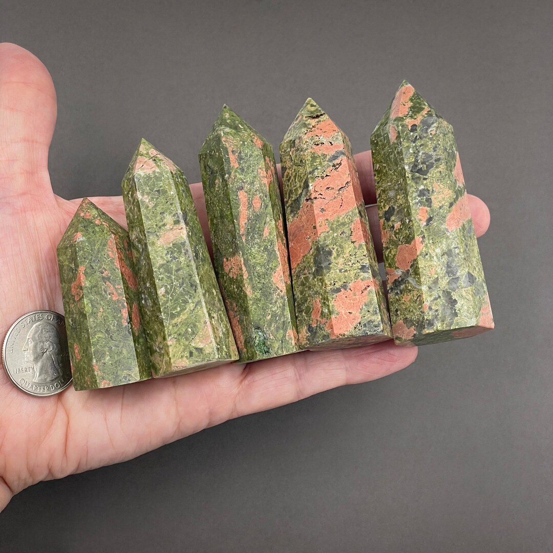 Unakite Point, Unakite Tower, Green Crystals, Green Point, Crystal ...