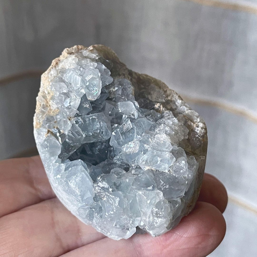 Celestite Crystal Cluster Light Blue Crystals Cutbase Celestine ...