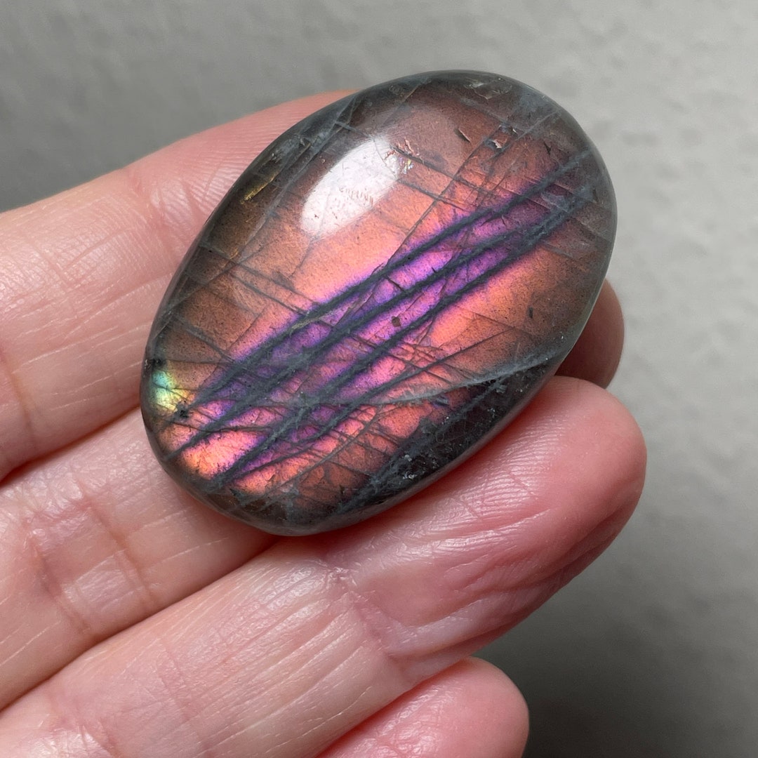 Beautiful Mini Labradorite Palm Stone Red Orange Yellow Pink - Etsy