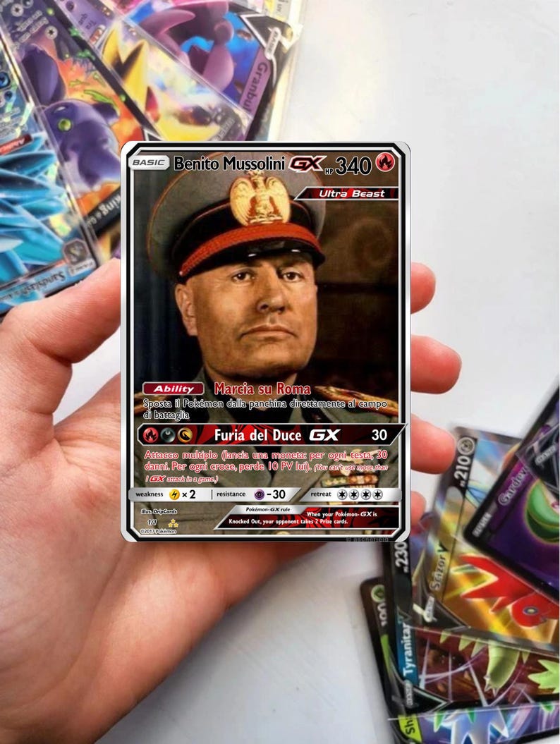 Benito Mussolini Pokémon Card | Fan Art | Collectible Gift for Pokémon ...