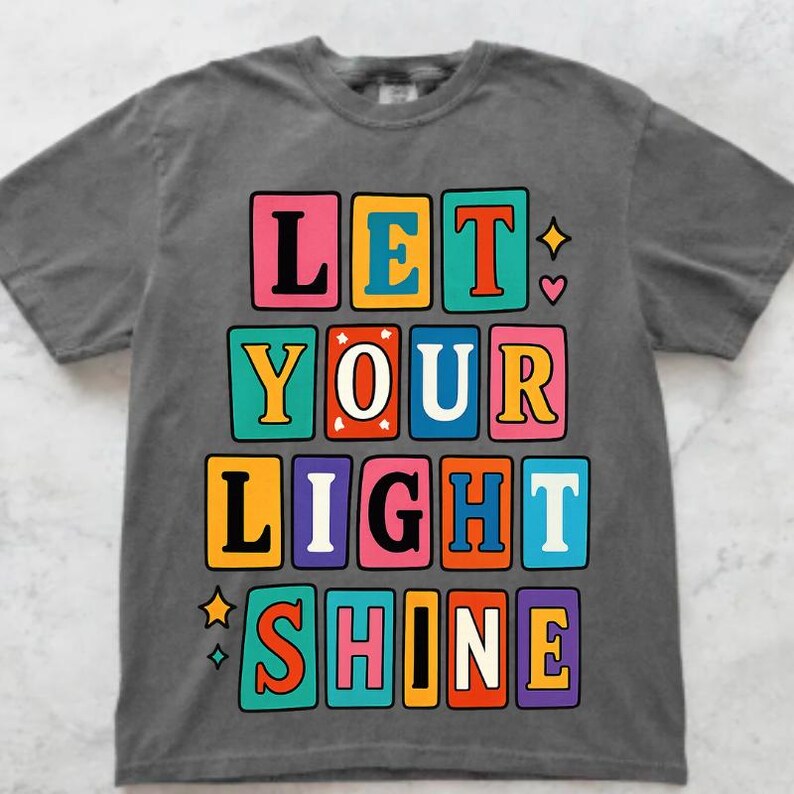 Let Your Light Shine PNG, Retro Boho Preppy Motivational Sublimation ...