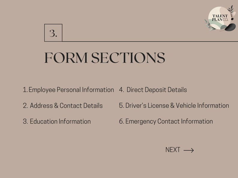 Employee Information Form | Editable Canva Template | Fillable PDF ...