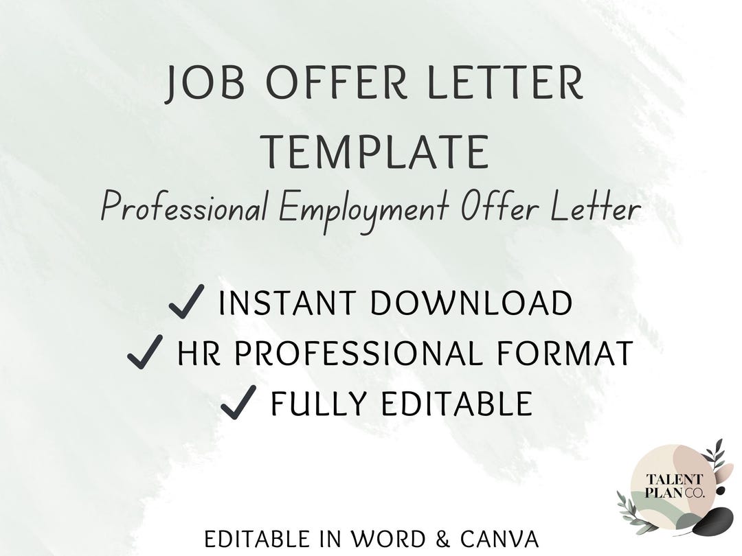 Job Offer Letter Template | Professional Employment Offer (word, Canva ...