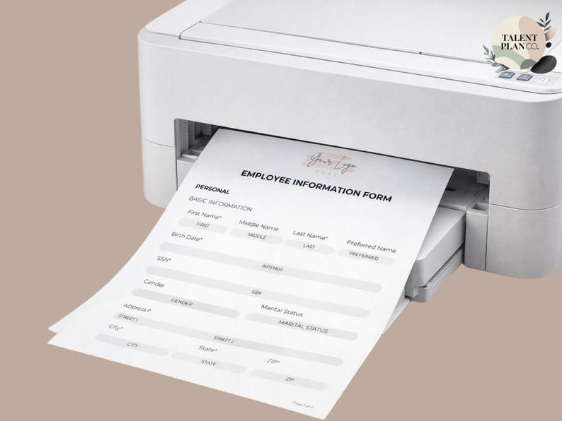 Employee Information Form | Editable Canva Template | Fillable PDF ...