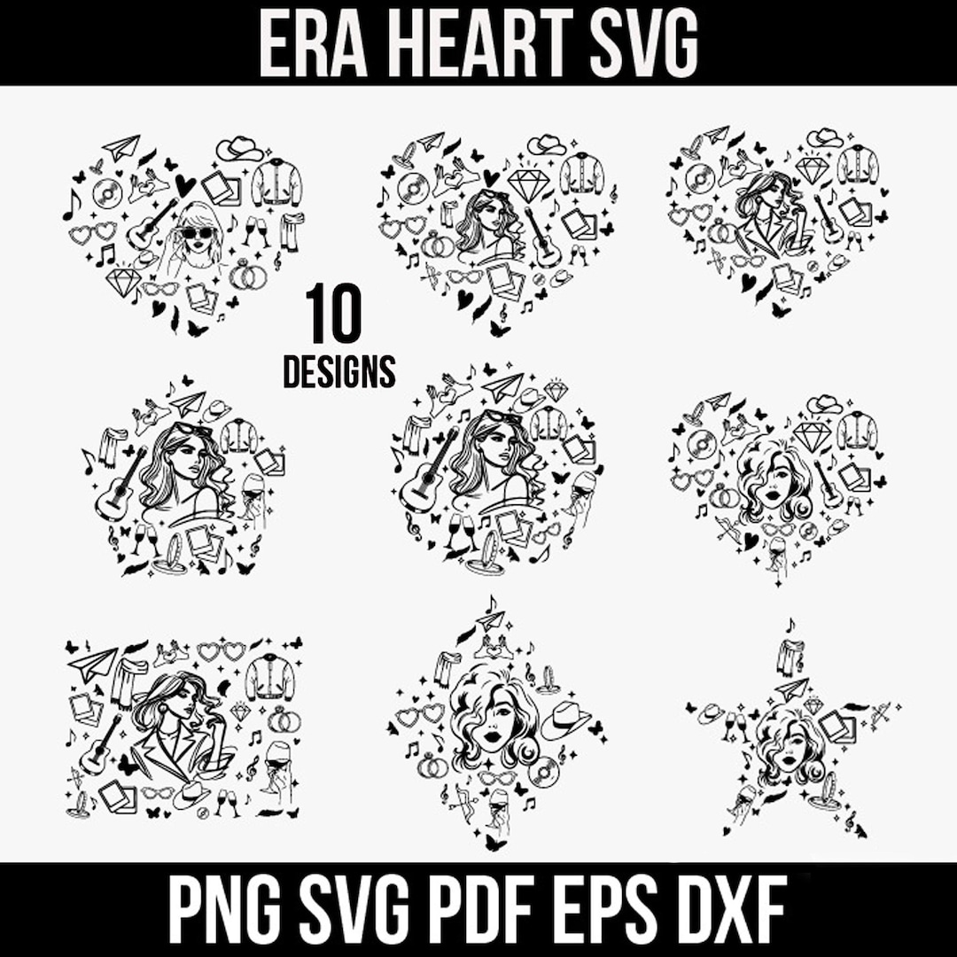 Era Heart Svg: Eras Symbol Png, Taylor Era Heart Design, Eras Symbols ...