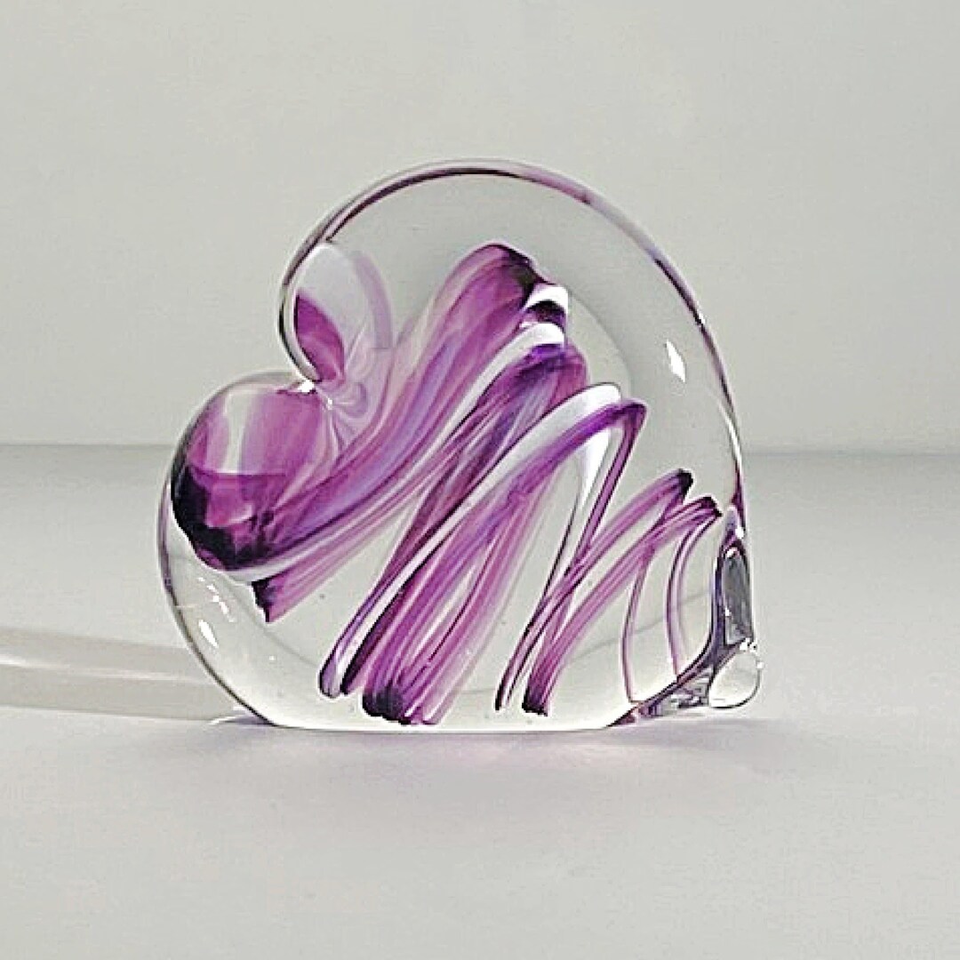 Glass Heart Paperweight - Etsy
