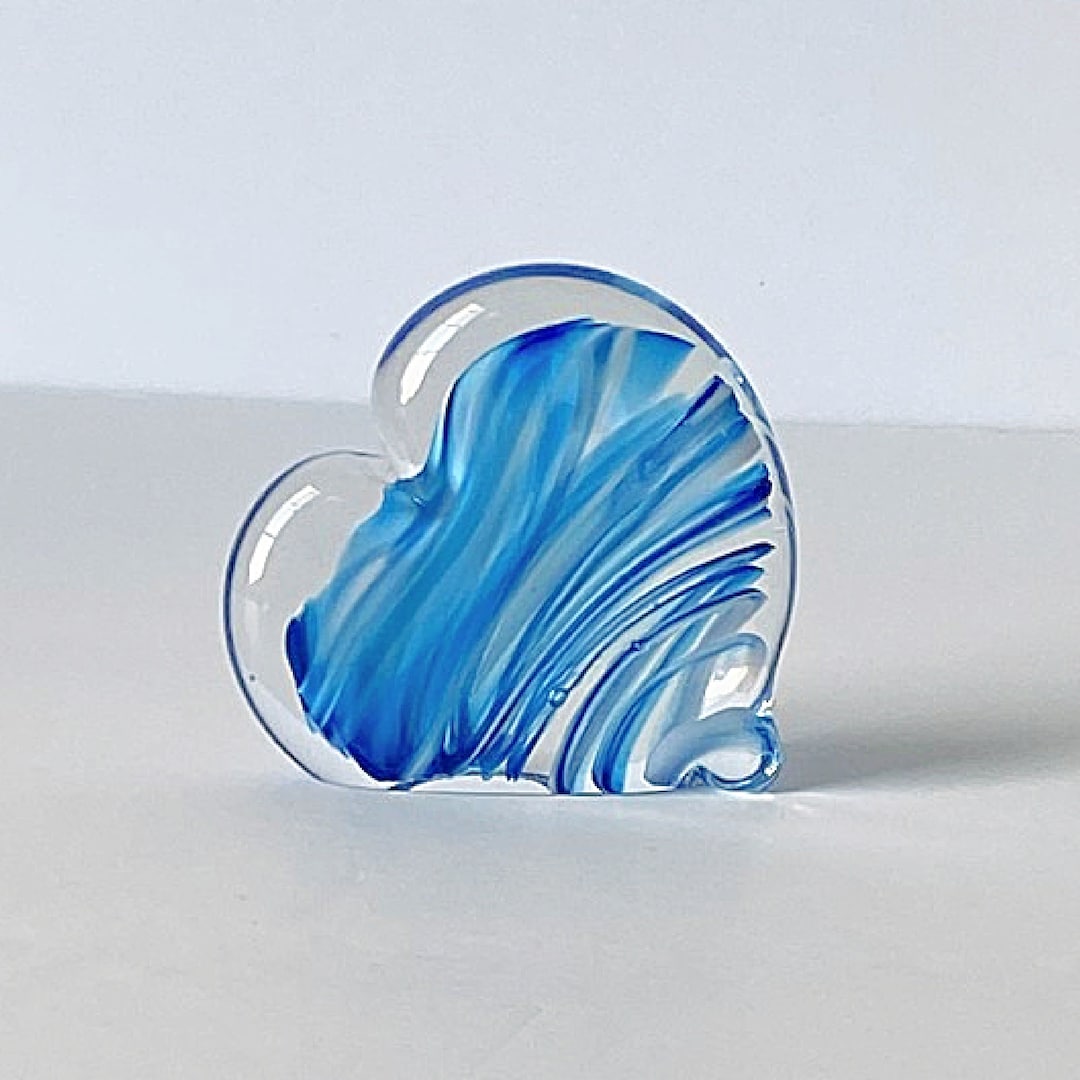 Glass Heart Paperweight - Etsy
