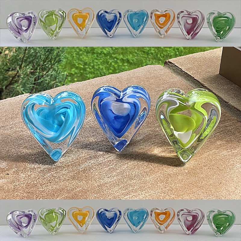 Glass Hearts - Etsy