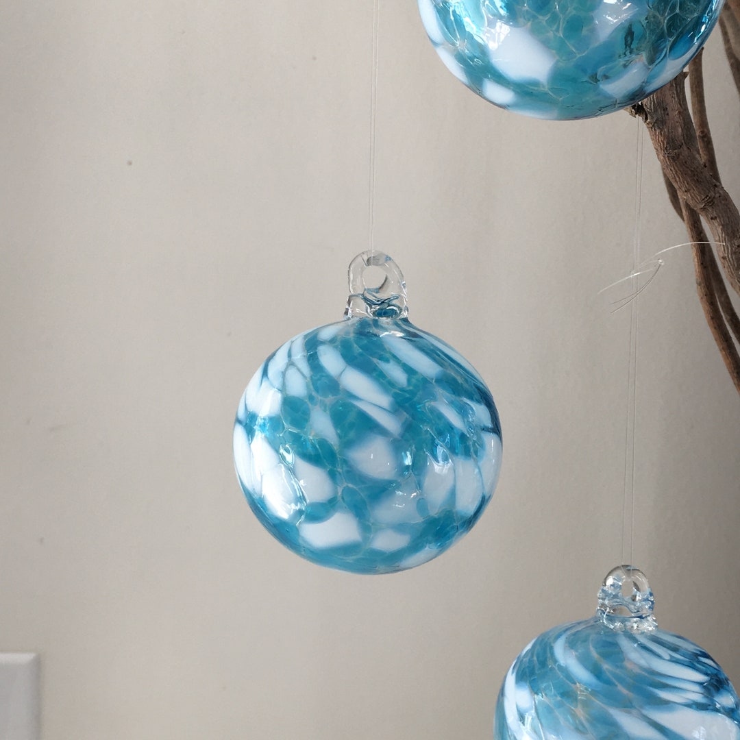 Small Copper Blue Glass Ball - Etsy