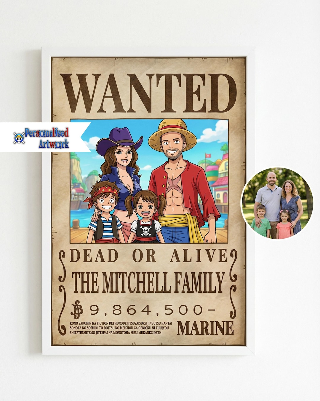 Custom Anime Wanted Poster | Personalised Pirate Style Artwork | Anime ...