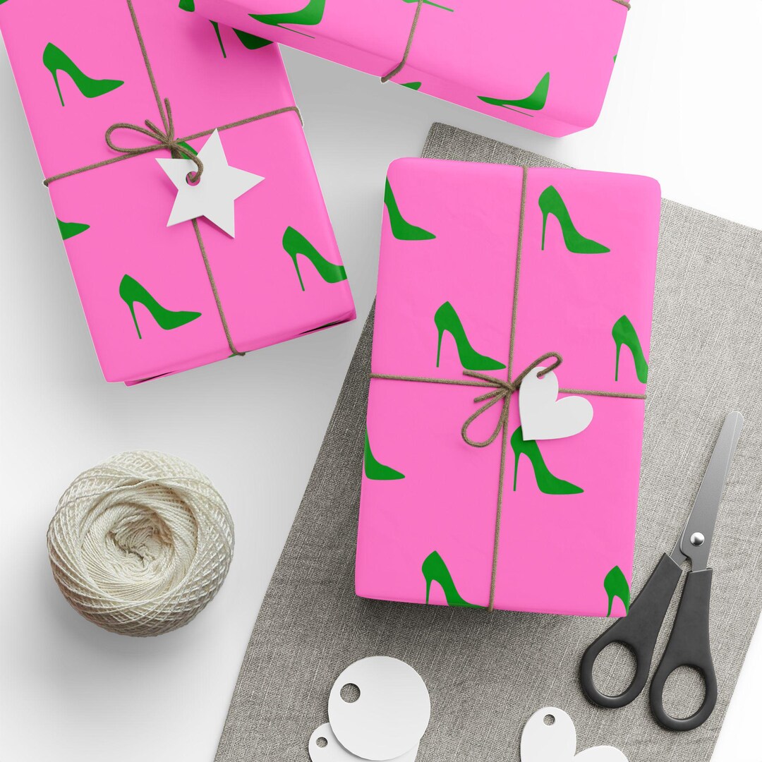 Alpha Kappa Alpha Wrapping Paper | Pink & Green Wrapping Paper | AKA ...