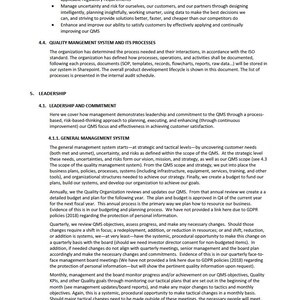 ISO 9001:2015 Quality Management System Template | Complete QMS Manual | Editable Word Document ...