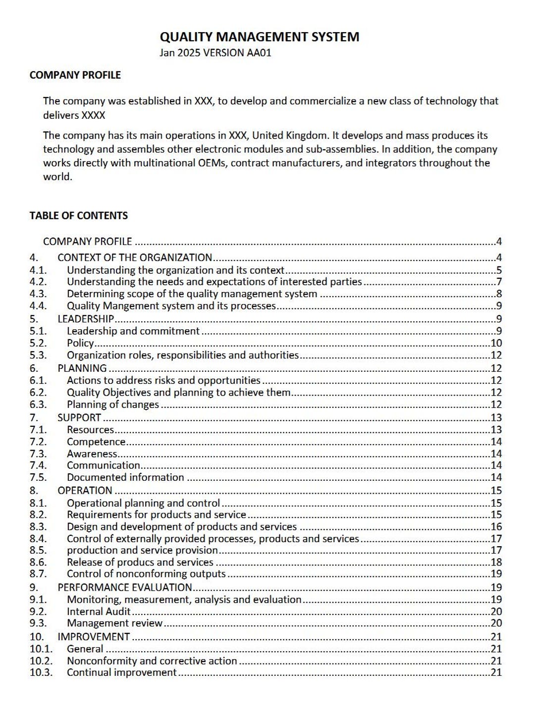 ISO 9001:2015 Quality Management System Template | Complete QMS Manual ...