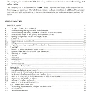 ISO 9001:2015 Quality Management System Template | Complete QMS Manual | Editable Word Document ...