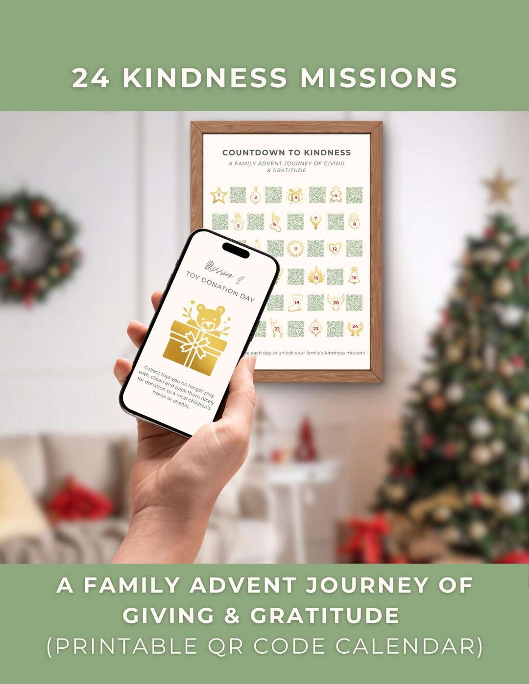 QR Code Christmas Advent Calendar | 24 Good Deeds Missions for Family ...
