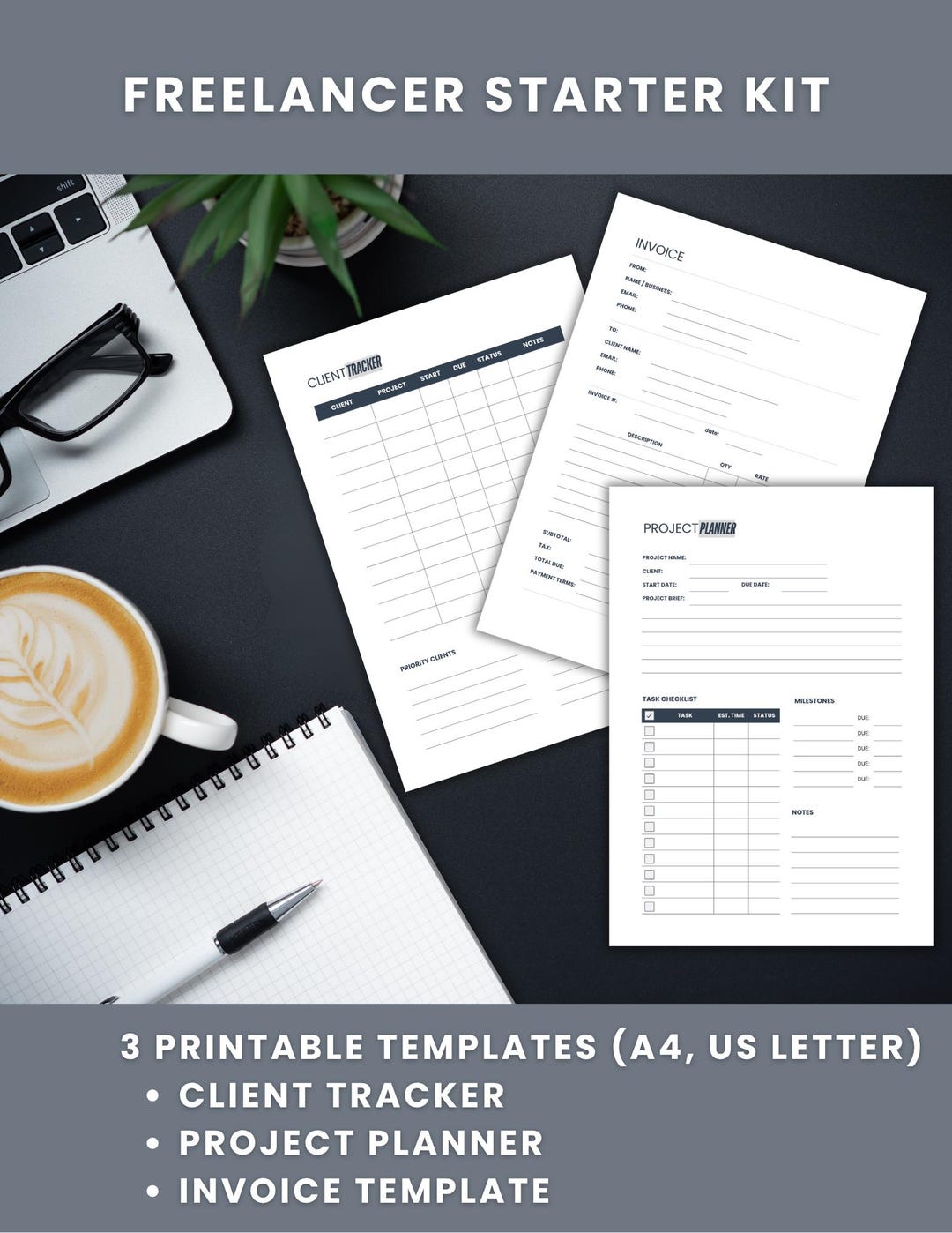 Freelancer Starter Kit - Printable Project Planner, Client Tracker ...