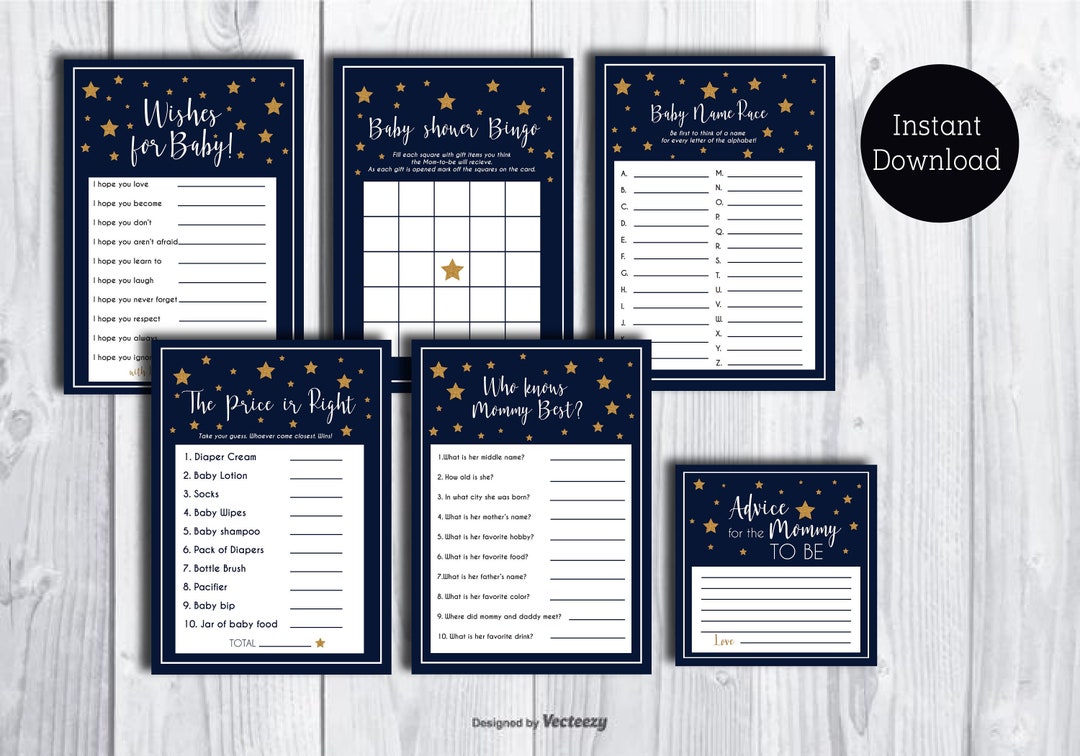 Twinkle Twinkle Little Star Baby Shower Games Package,printable Games ...