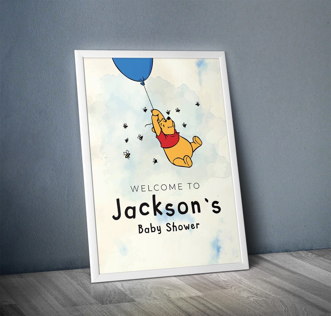 Winnie the Pooh Welcome Sign, Winnie the Pooh Baby Shower Welcome Sign ...