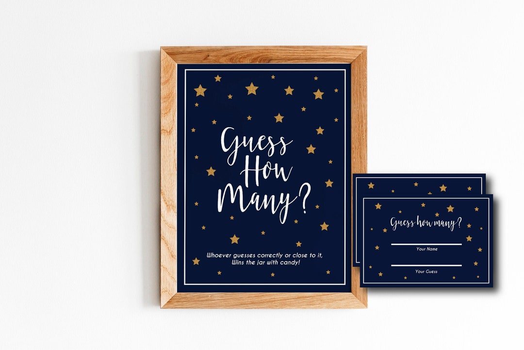 Guess How Many Cards,guess How Many Sign and Cards,baby Shower Games ...