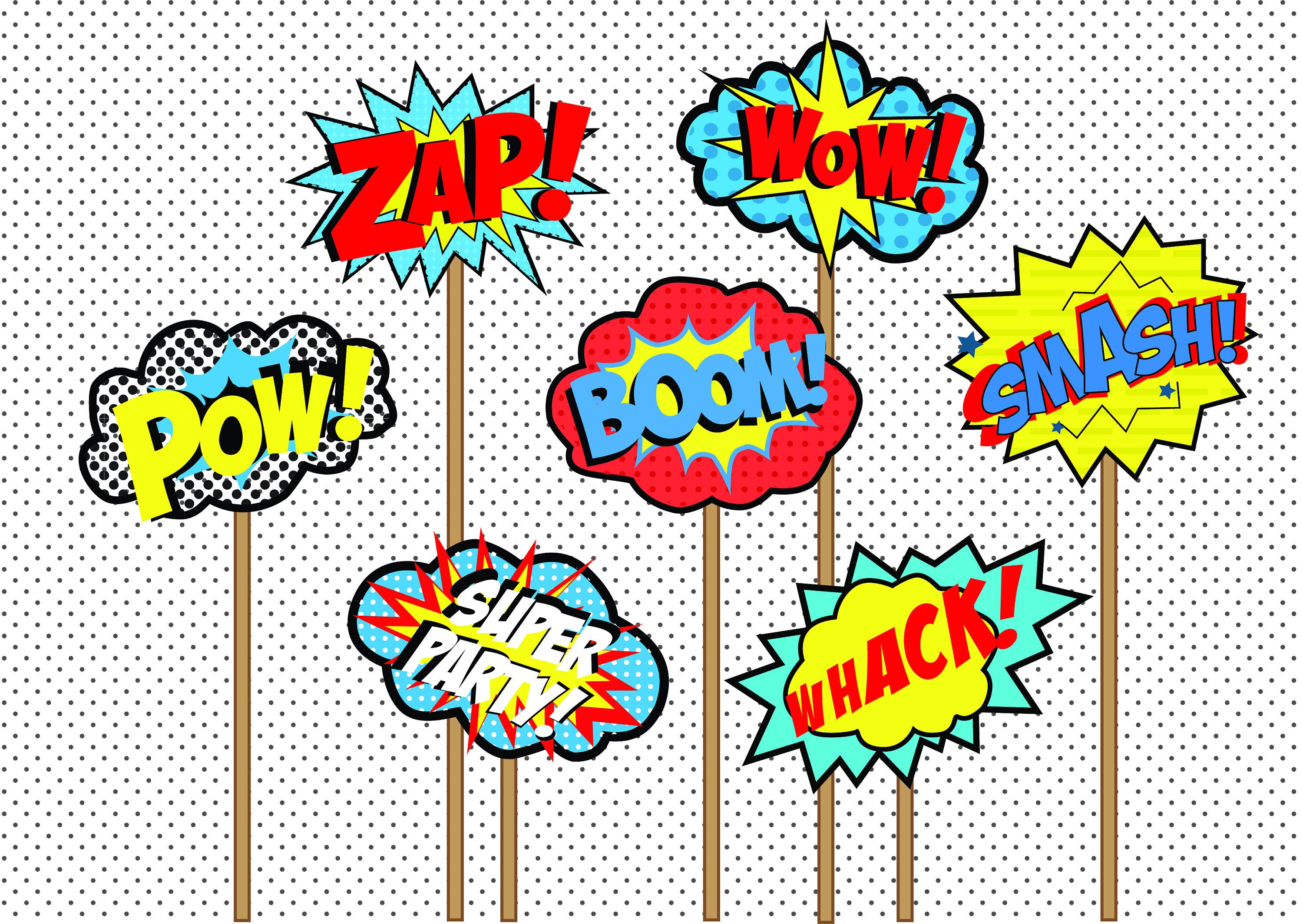 Superheroes Clip Art,superheroes Decor,superheroes Print,kids Birthday ...