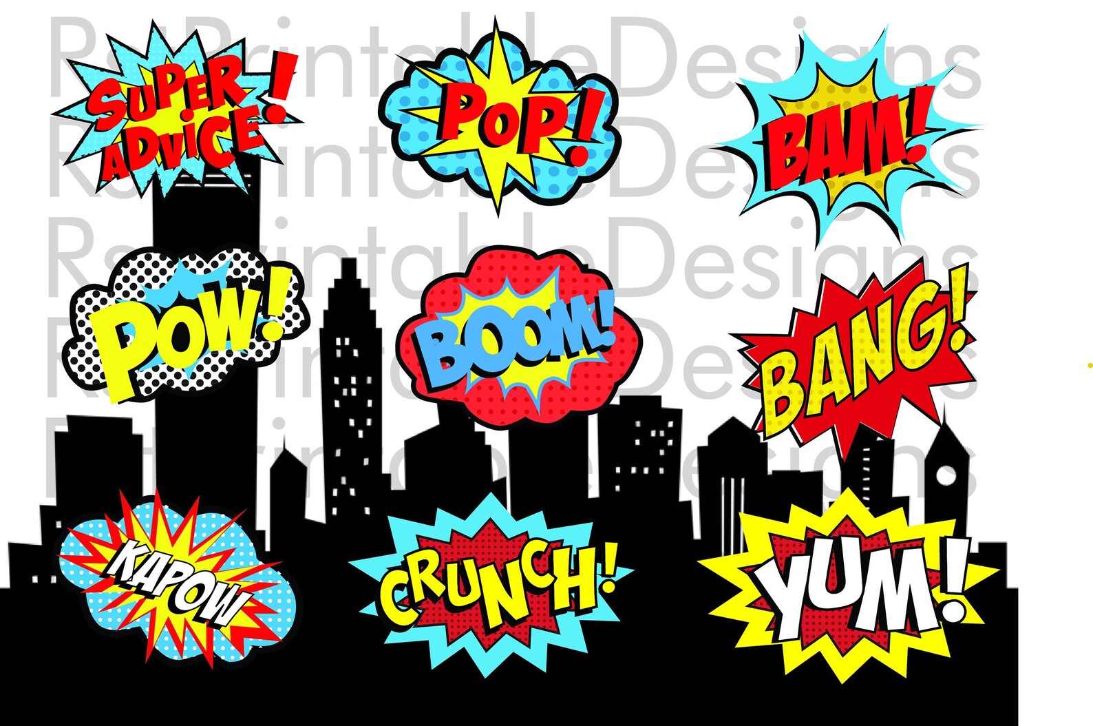 Superhero Party Signs,superhero Party Pack,superhero Clipart Signs ...