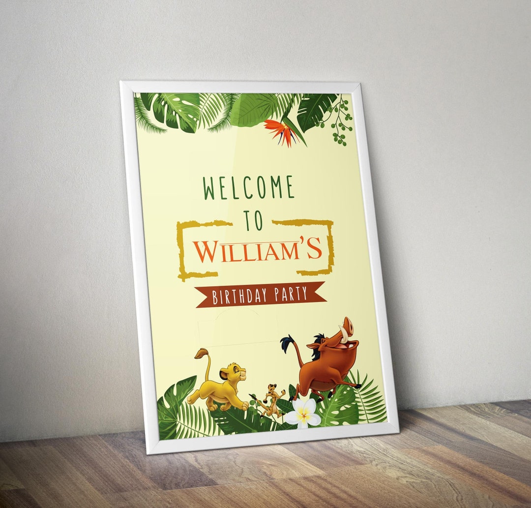 Lion King Birthday,lion King Welcome Sign,lion King Birthday Welcome ...