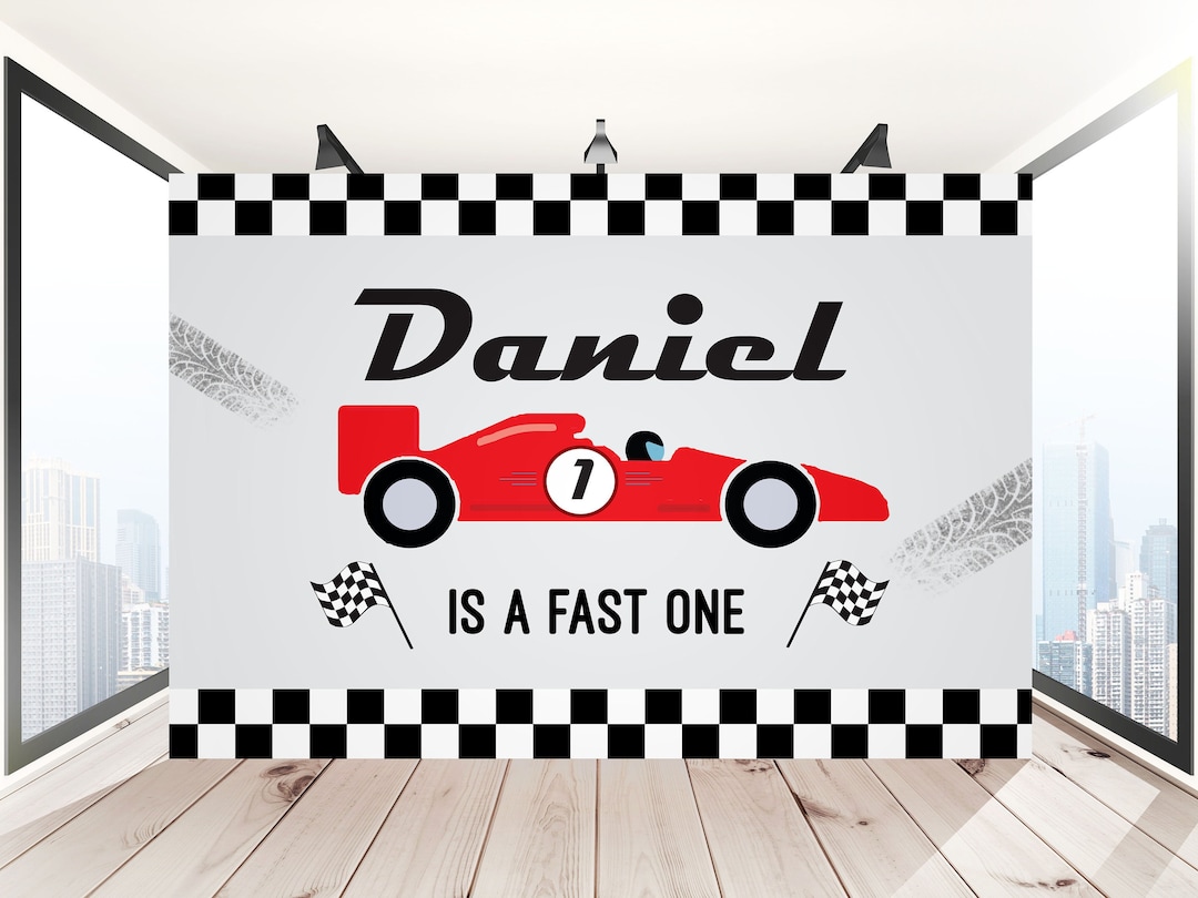 Cars Birthday Backdrop, Cars Birthday Decoration, Two Fast Car ...