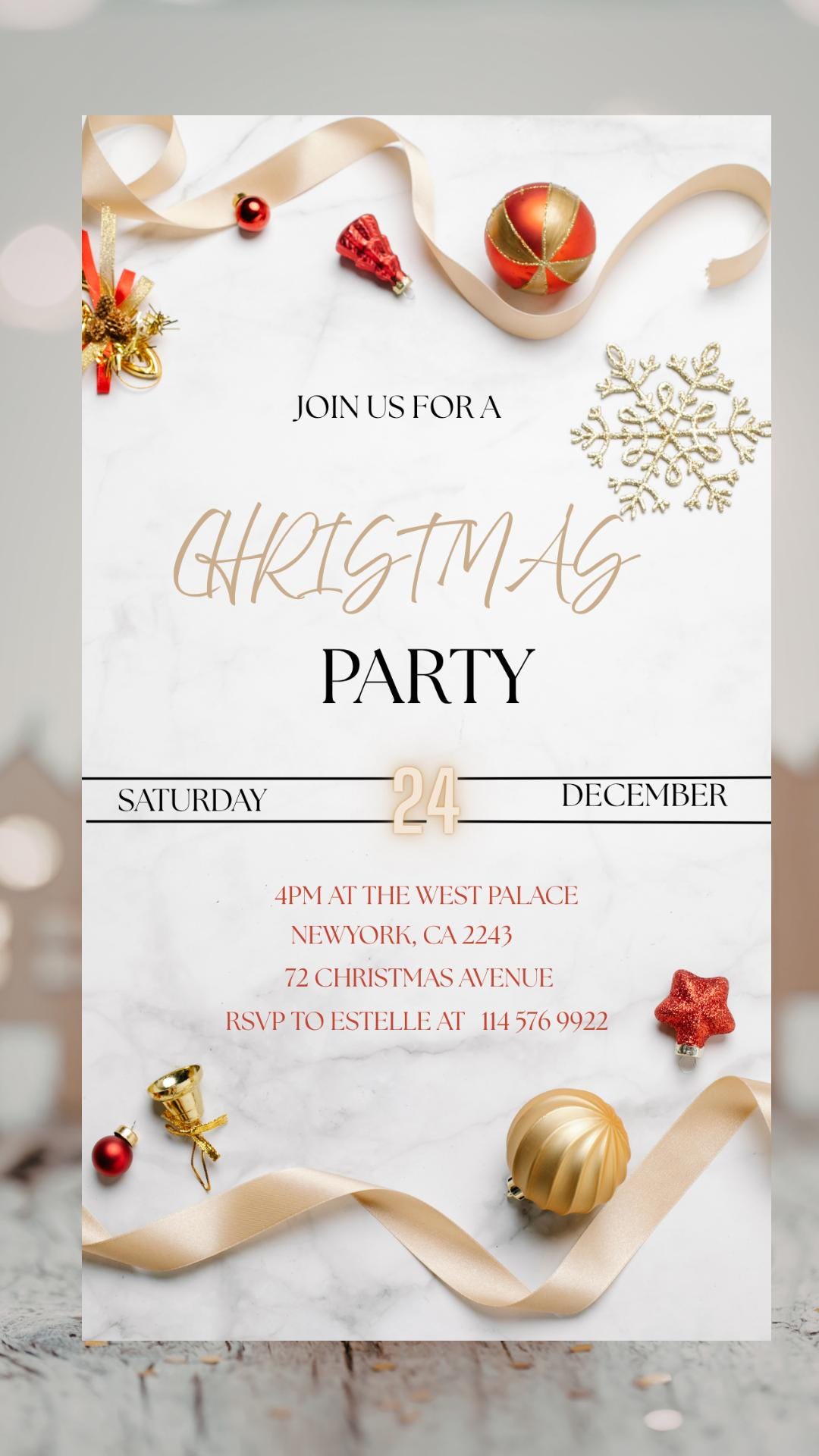 CHRISTMAS INVITATION CARD - Etsy