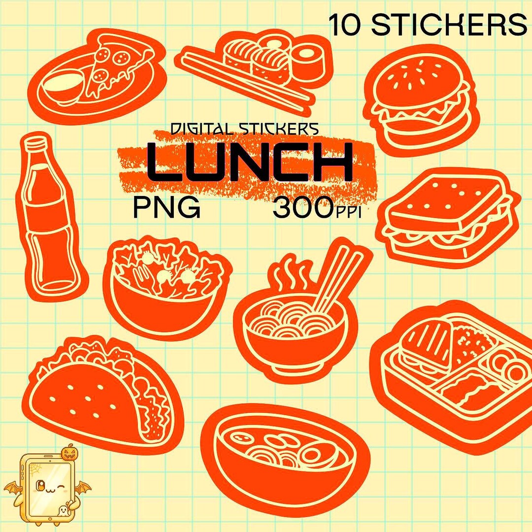 Lunch Stickers: PNG Bundle (digital Download) - Etsy