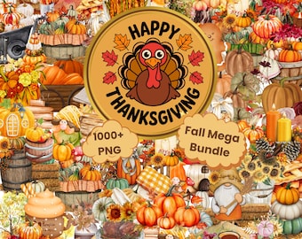 Fall PNG Mega Bundle: 1000+ Thanksgiving, Pumpkin & Seasonal Design ...