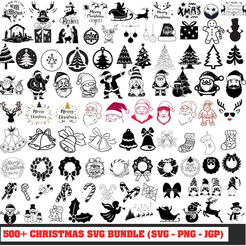 Christmas SVG Mega Bundle: 500+ Holiday Cut Files for Cricut (digital ...
