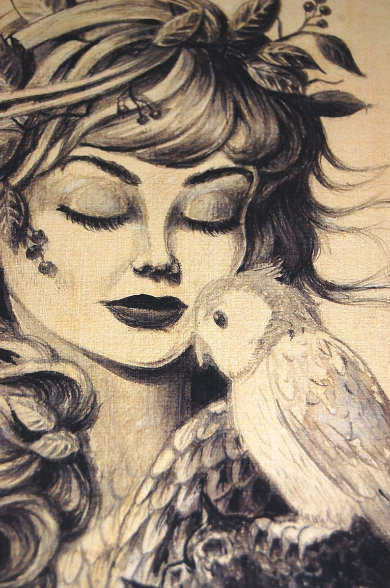 Freya Norse Goddess W Owl Tattoo Art Print - Etsy