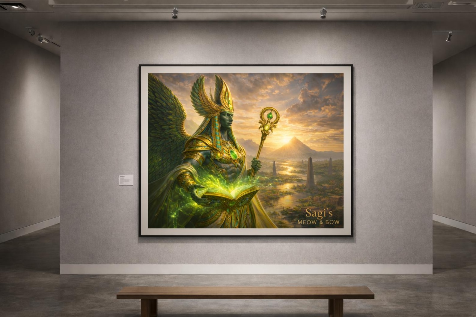 Osiris Egyptian God Wall Art Printable | Mythic Green Gold Fantasy Art ...