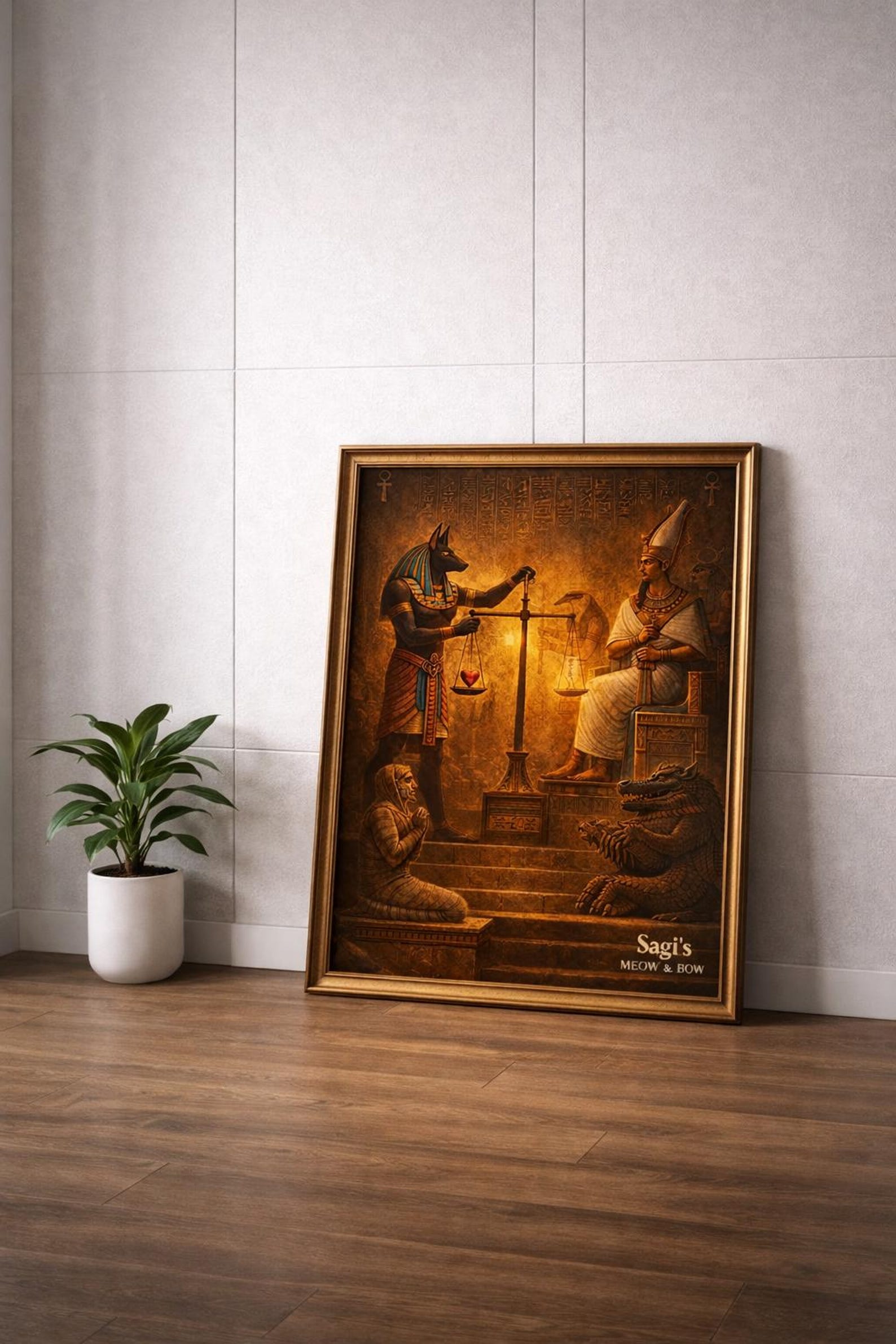 Anubis Weighing the Heart Wall Art, Egyptian Judgment Scene, Ancient ...