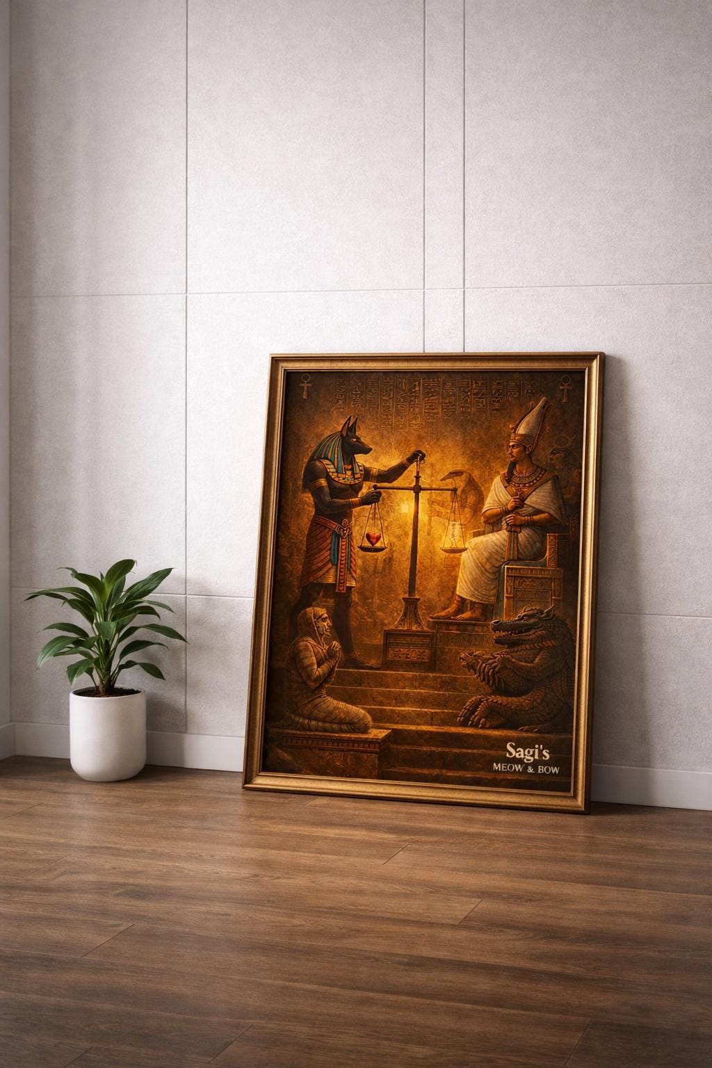 Anubis Weighing the Heart Wall Art, Egyptian Judgment Scene, Ancient ...